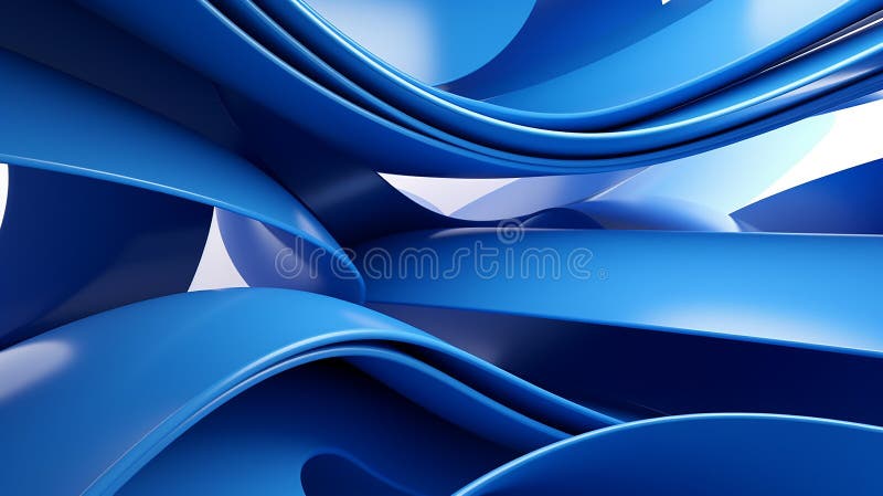 Abstract Blue Background with Curve 3d Rendering Stock Illustration ...