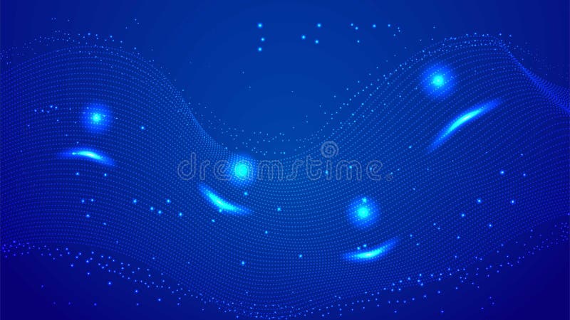 Abstract Blue Background with Dynamic Particles. Vector Illustration ...