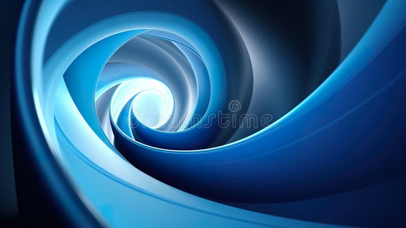 Abstract Blue Background with Dynamic Swirl or Vortex, Spiral and Curve ...