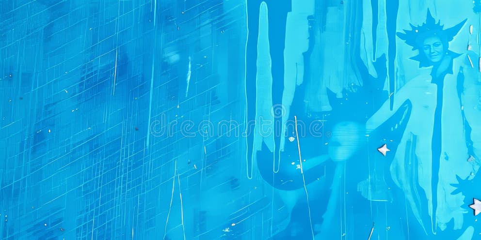 Abstract Blue Background with a Faded Figure Stock Illustration ...