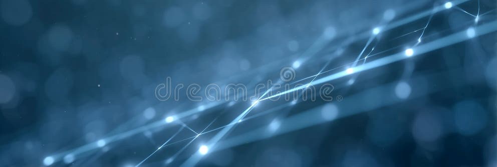 Abstract Blue Background with Glowing Lines and Particles Creating a ...
