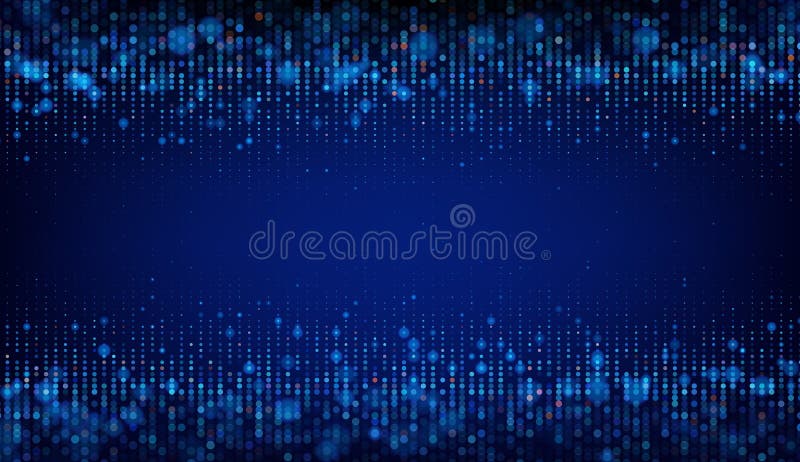 Abstract Blue Background Featuring Random Binary Programming Code