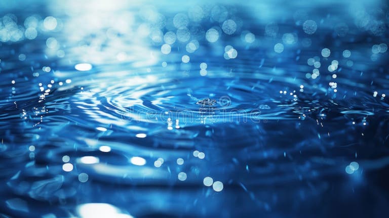 Abstract Blue Background Featuring Water Ripple Effects and Light ...
