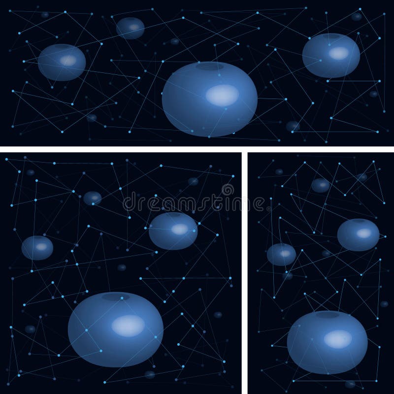 Abstract Blue Background with Flattened Blue Balls. Vector Fantasy of ...