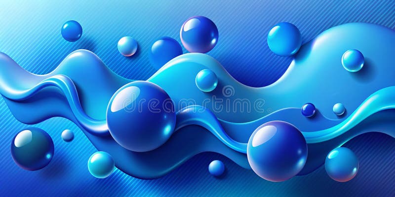 Abstract Blue Background with Fluid Shapes Composition Stock ...