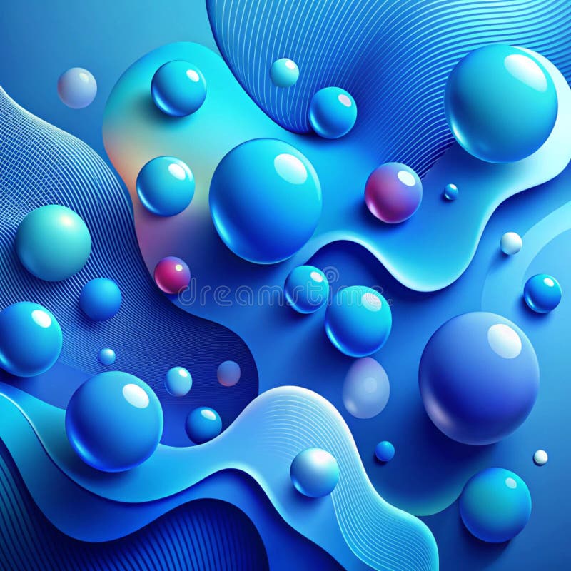 Abstract Blue Background with Fluid Shapes Composition Stock ...