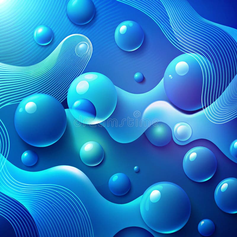 Abstract Blue Background with Fluid Shapes Composition Stock ...