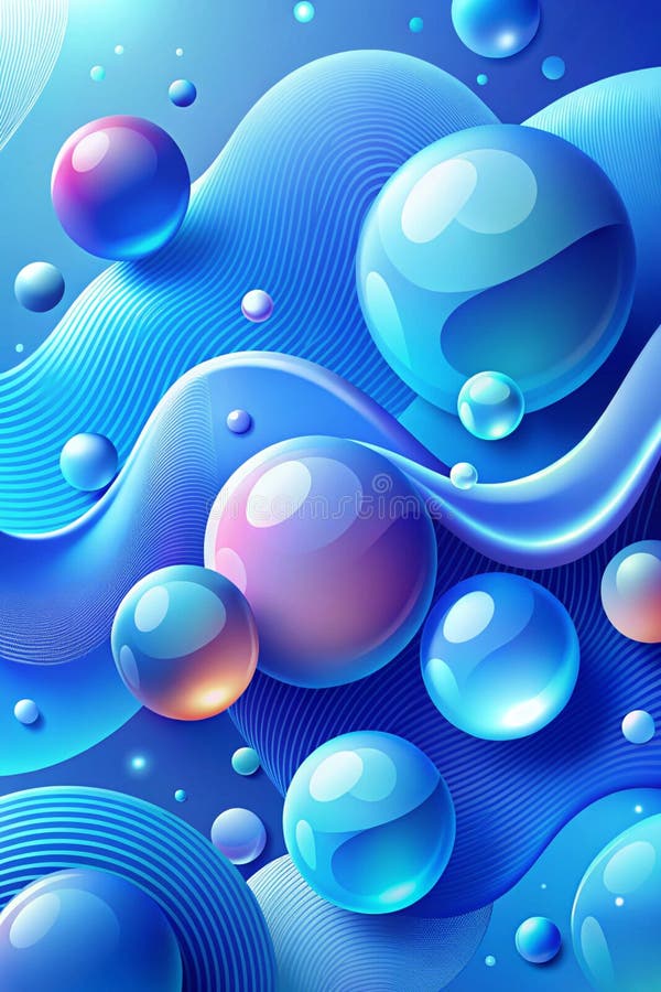 Abstract Blue Background with Fluid Shapes Composition Stock ...