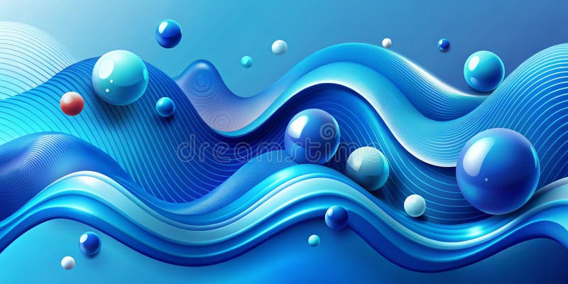 Abstract Blue Background with Fluid Shapes Composition Stock ...