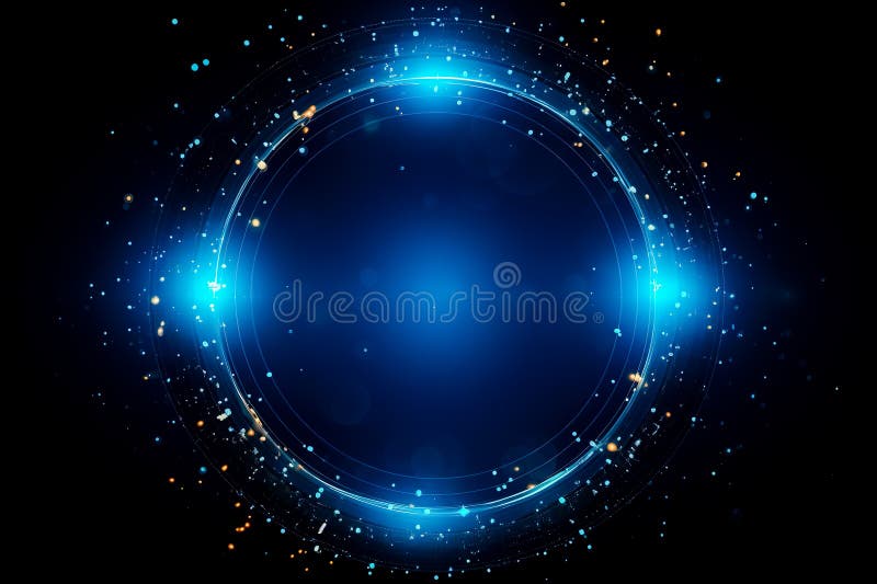 Abstract Blue Background Frame of Geometric Shapes. Circular Ornament ...