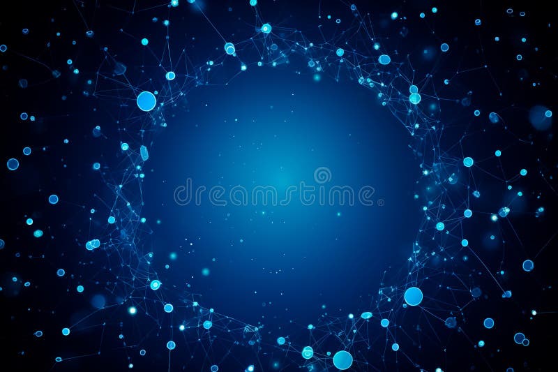 Abstract Blue Background Frame of Geometric Shapes. Circular Ornament ...