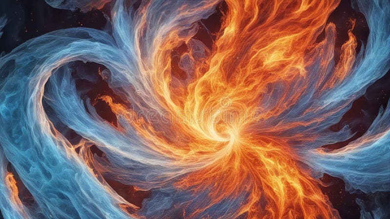 Abstract Blue Background a Fusion of Fire and Ice, Creating a New ...