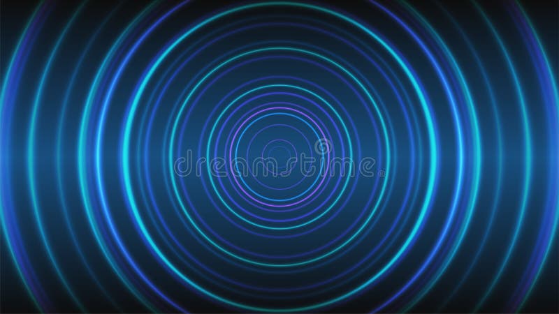 Abstract Blue Background. Futuristic Light Rings. Vector Illustration ...
