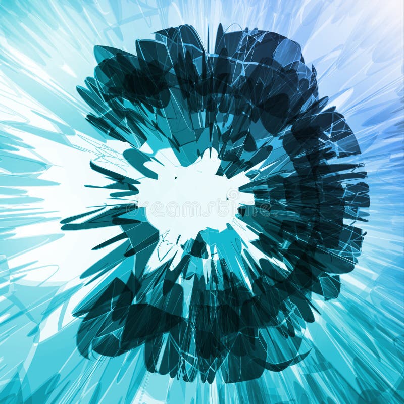 Blue Crystal Explosion stock illustration. Illustration of painting ...