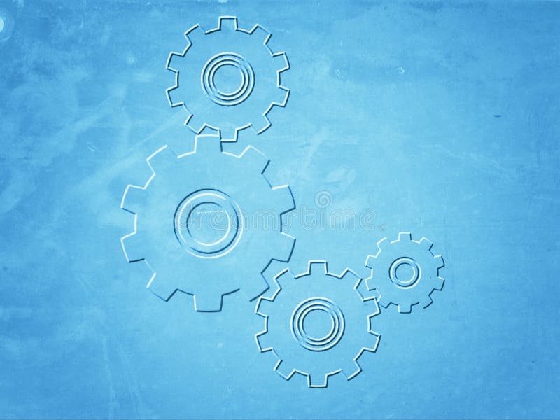 Abstract Blue Background with Gears Stock Illustration - Illustration ...