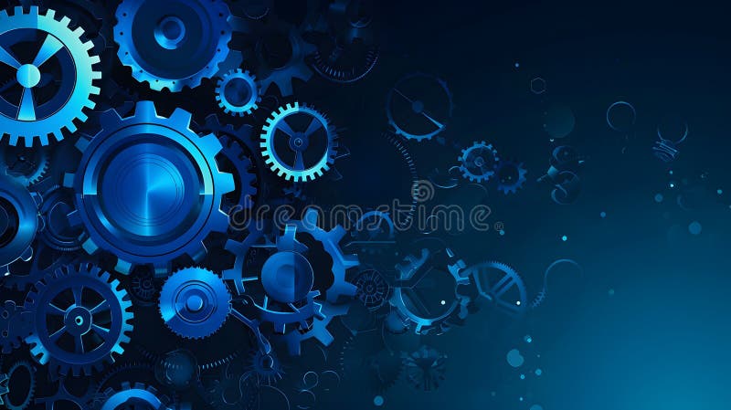 Abstract Blue Background with Gears and Cogs Vector Illustration - AI ...