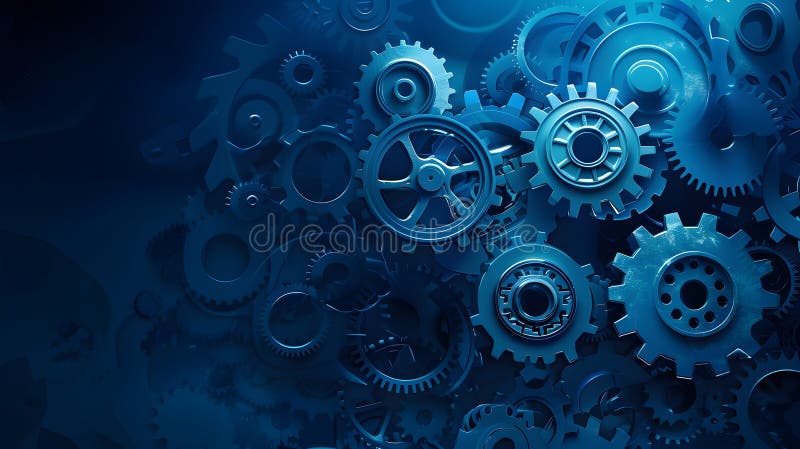 Abstract Blue Background with Gears and Cogs Vector Illustration - AI ...