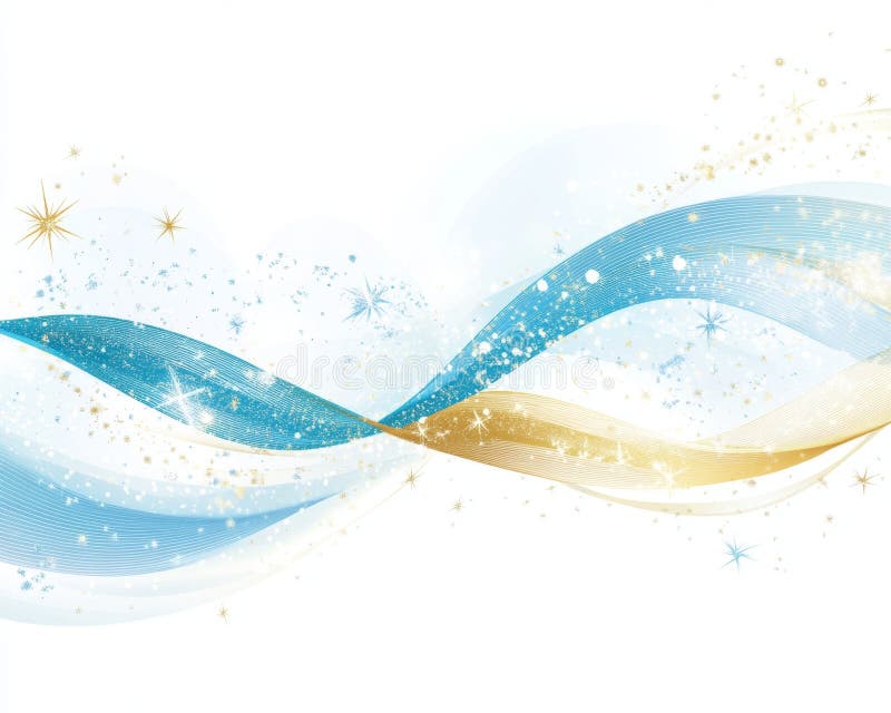 Abstract Blue Background with Glitter Accents in a Line Art Style Stock ...