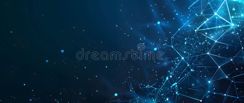 Abstract Blue Background with Glowing Connections Stock Illustration ...