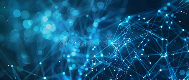Abstract Blue Background with Glowing Connections and Lines Stock ...