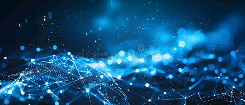 Abstract Blue Network Background with Glowing Connections Stock ...
