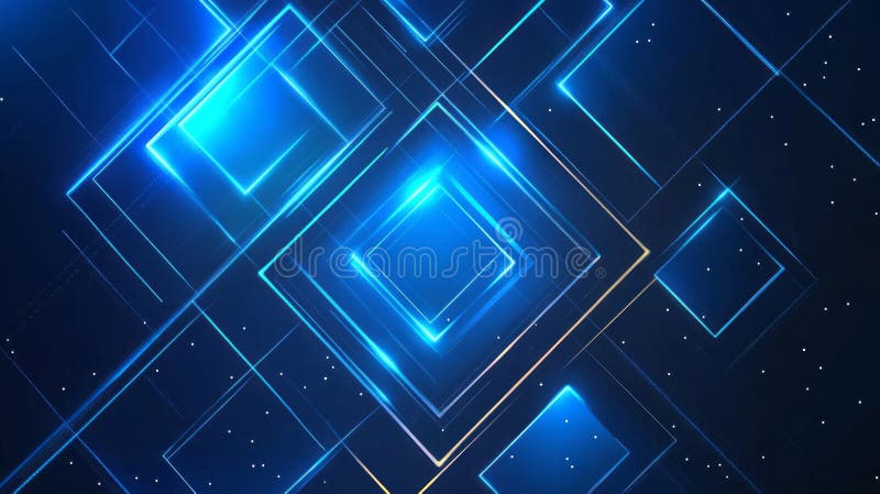 Abstract Blue Background with Glowing Geometric Lines. Modern Blue ...
