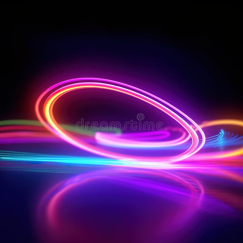 Abstract Blue Background with Glowing Lines. Colorful Neon Light ...