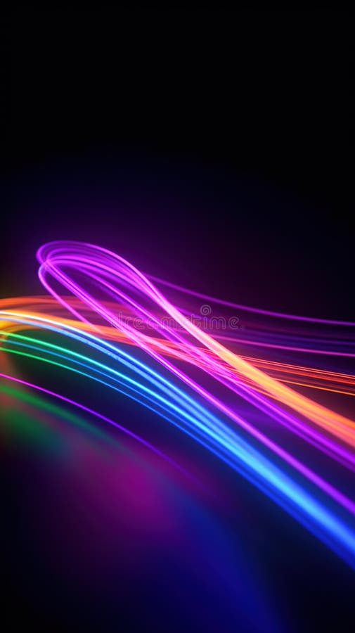 Abstract Blue Background with Glowing Lines. Colorful Neon Light ...