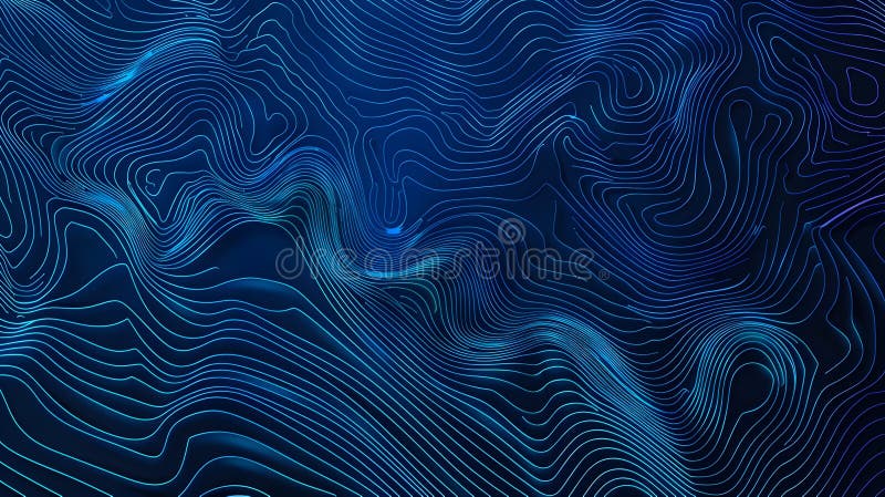 Abstract Blue Background with Glowing Lines and Waves - AI Generated ...