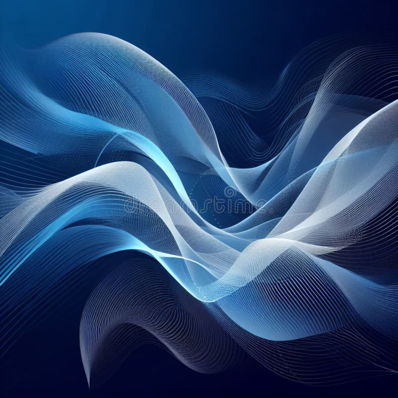 Abstract Blue Background with a Glowing Abstract Waves, Design Element ...