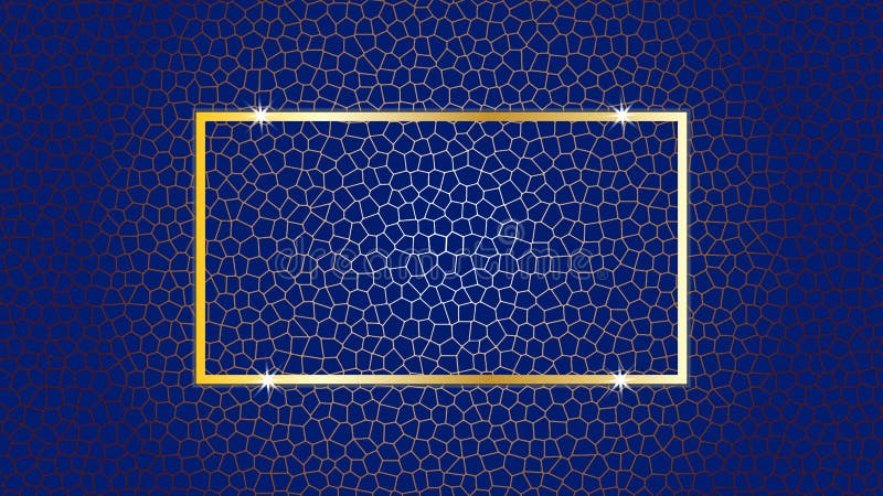 Abstract Blue Background with Gold Frame Stock Vector - Illustration of ...