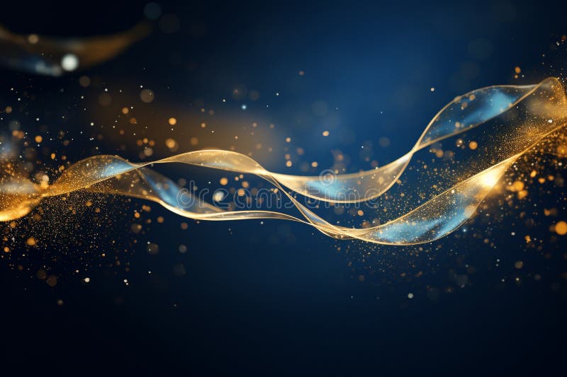 Abstract Blue Background with Blue and Gold Particles. Desktop ...
