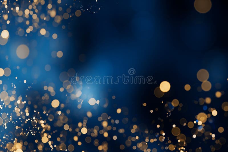 Abstract Blue Background with Blue and Gold Particles. Desktop ...