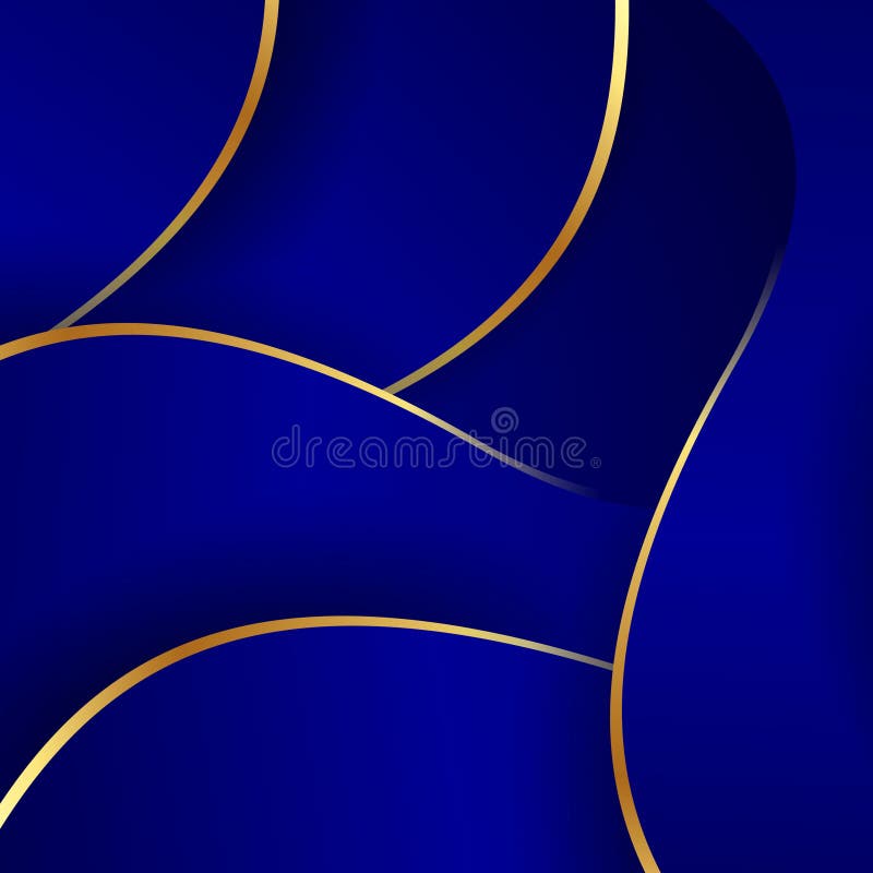 Abstract Blue Background with Golden Line Stock Illustration ...