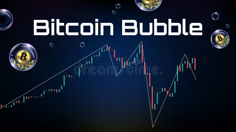 Abstract Blue Background Graph Bitcoin Prices and Bubble Coin Stock Vector - Illustration of ...