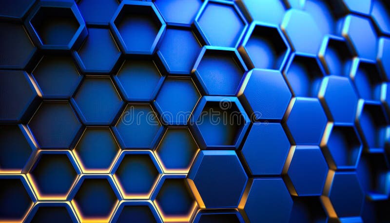 An Abstract Blue Background with Hexagons on it. Generative AI Stock Photo - Image of pattern ...