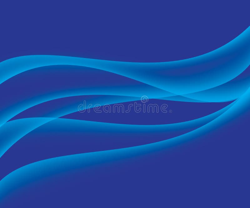 Abstract Blue Background with Horizontal Wave Curves Stock Illustration ...