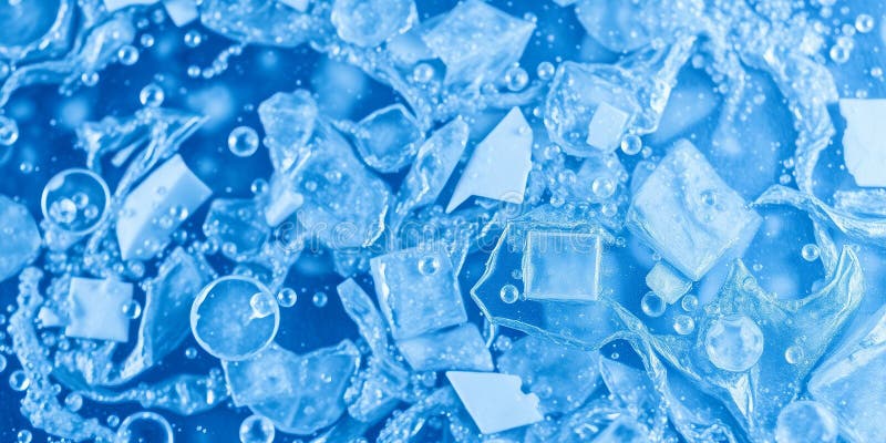 Abstract Blue Background with Ice and Bubbles Stock Illustration ...