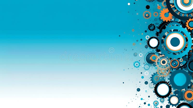 Abstract Blue Background with Interlocking Gears Stock Illustration ...