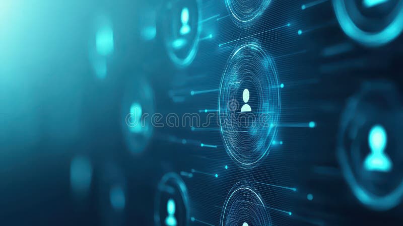 Abstract Blue Background with Intertwined Circles and Lines, Modern ...