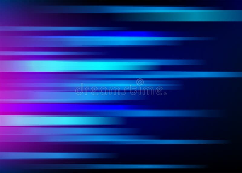 Abstract Blue Background with Light Horizontal Lines. Speed Motion ...