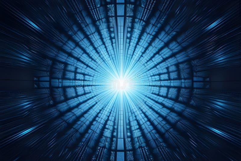 Abstract Blue Background with Light in the Middle Stock Illustration ...