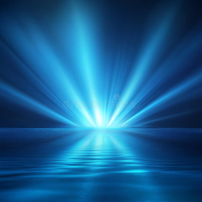Abstract Blue Background with Light Rays and Lens Flare, Vector ...