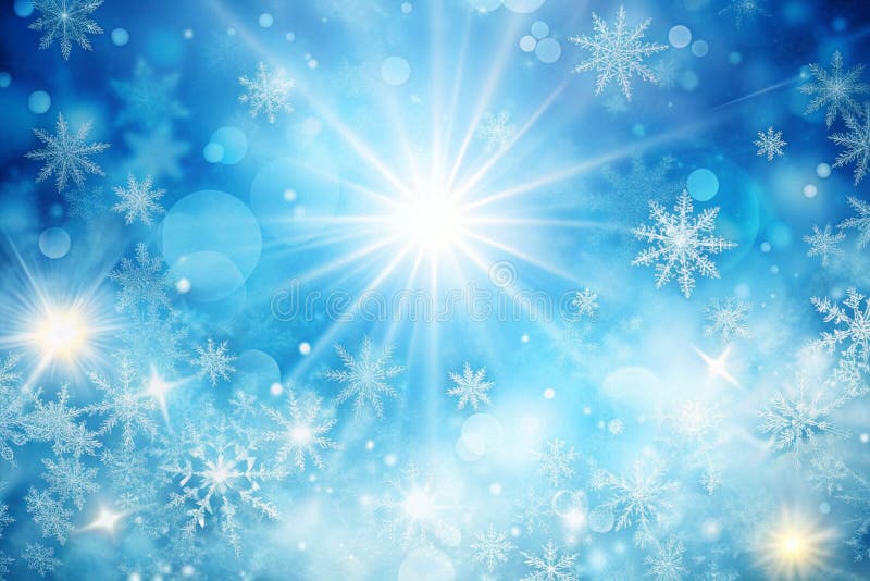 Abstract Blue Winter Pattern with Sun Effects Stock Illustration ...