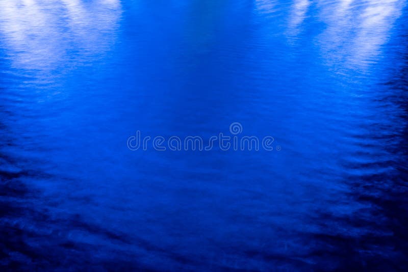 Abstract Blue Background, Lights Reflections on the Water. Stock Image ...