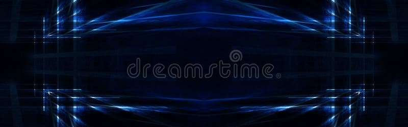 Abstract Blue Background with Lines and Rays of Blue Neon Light ...
