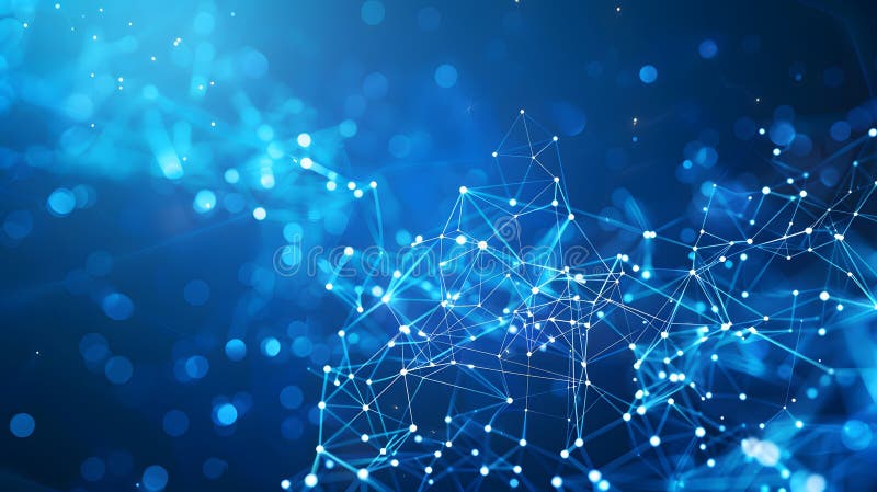 Abstract Blue Network Connection Background Stock Illustration ...