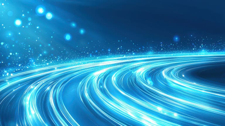 Abstract Blue Background with Luminous Streaks, a Modern Digital Design ...