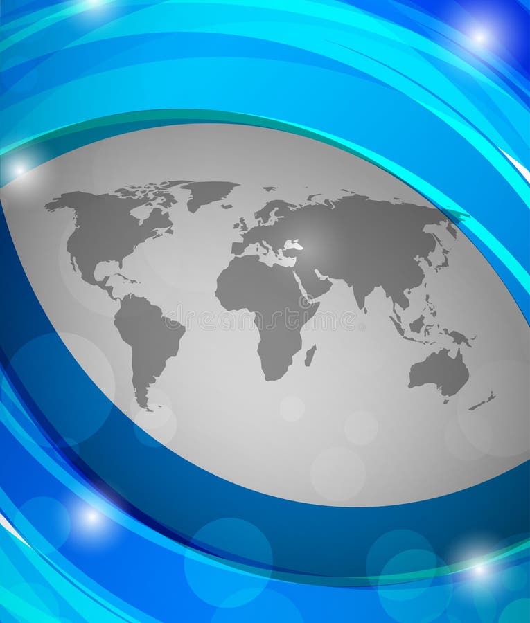 Abstract Blue Background with Map Stock Vector - Illustration of ...