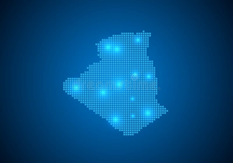 Abstract Blue Background with Map, Internet Line, Connected Points. Map ...